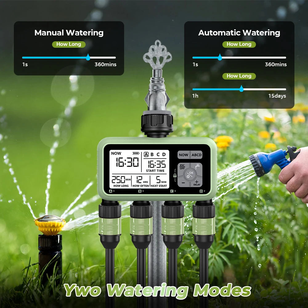 Eshico HCT-379 Outdoor Garden Smart 4 out irrigation timer Four indepe ...